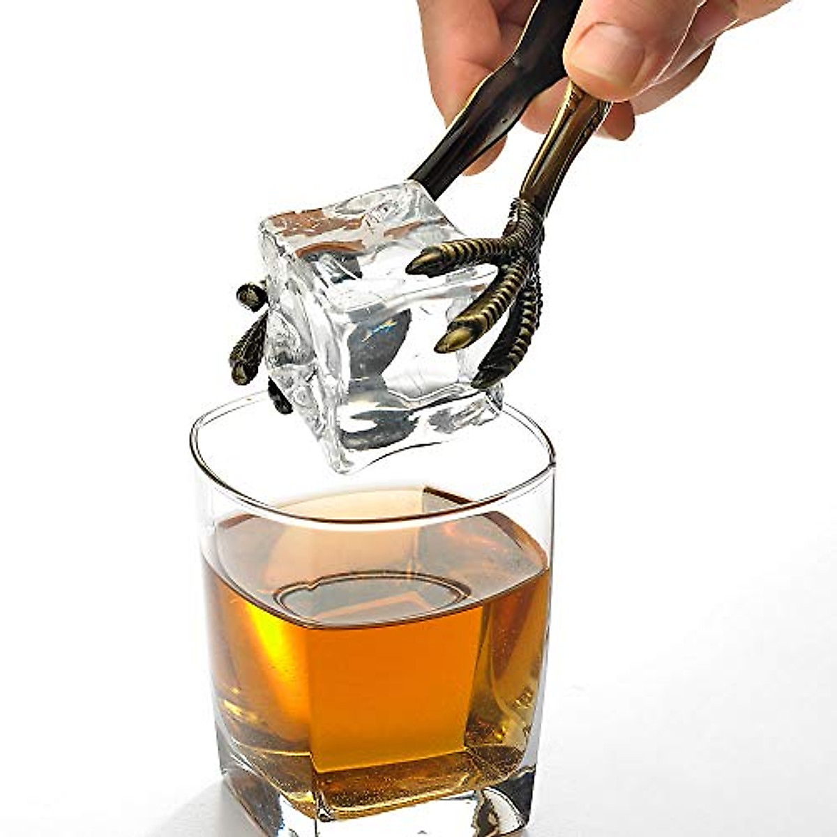 Barfly Talon Ice Tong, Antique Brass