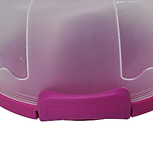 Portable Round Cake Carrier with Handle Pie Saver Cupcake Container Up to 10 Inch Translucent Dome for Transporting Cakes, Cupcakes, Cookies, Pies, or Other Desserts (Purple)