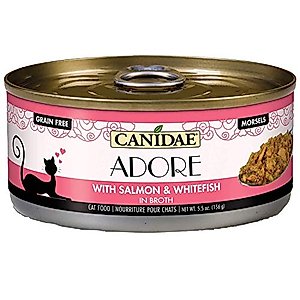 Canidae Adore Premium Wet Cat Food, Morsels with Salmon and Whitefish in Broth, 2.46 Ounce (Pack of 24), Grain Free