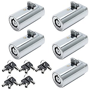 Kemcatui 5PCS Vending Machine Lock, Soda Machine Locks with Keyed Alike, Candy Vending Machine Lock Snack Machine Lock Tubular Keyway