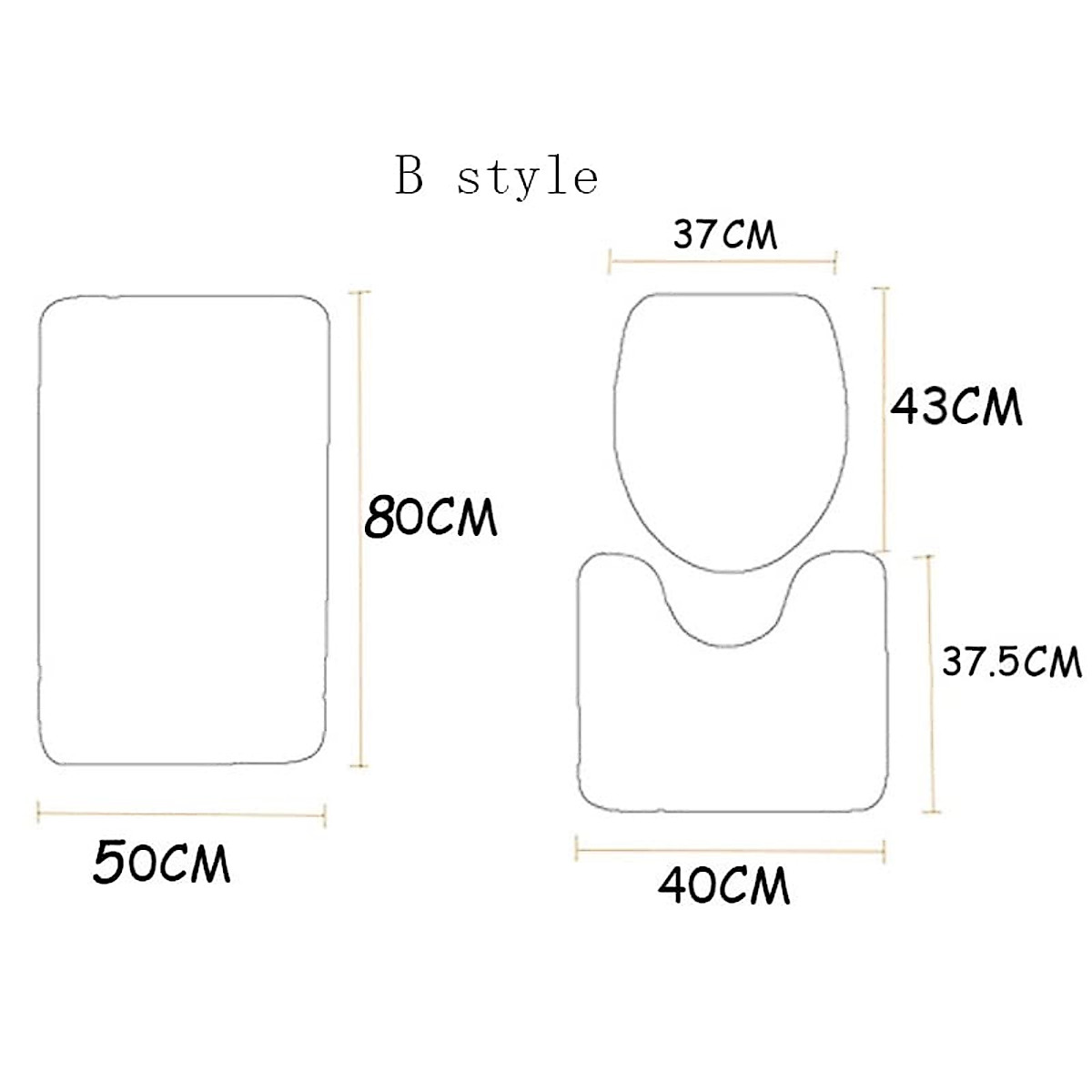 DIY Custom Bathroom 3-Piece Set 3D Non-Slip Toilet Pattern Toilet Cover 3-Piece Bath Mat Carpet，Personalized Toilet Three-Piece Set