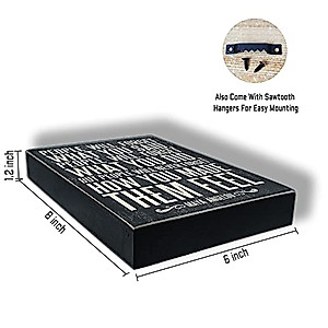 Maoerzai Inspirational Art Decor for Office, Motivational Quotes Wooden Box Sign Desk Decor Plaque with Saying Quotes for Home Office. (Black - Inspirational, 6 X 8 inch)