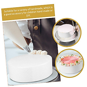 MAGICLULU 5pcs Foam Disc Party Cake Display Dummy Foam Cake Form Foams Cake Tray Foam Cake Model Cake Dummies Cake Rounds Round Foam for Crafts Manual Foam Circle White Child