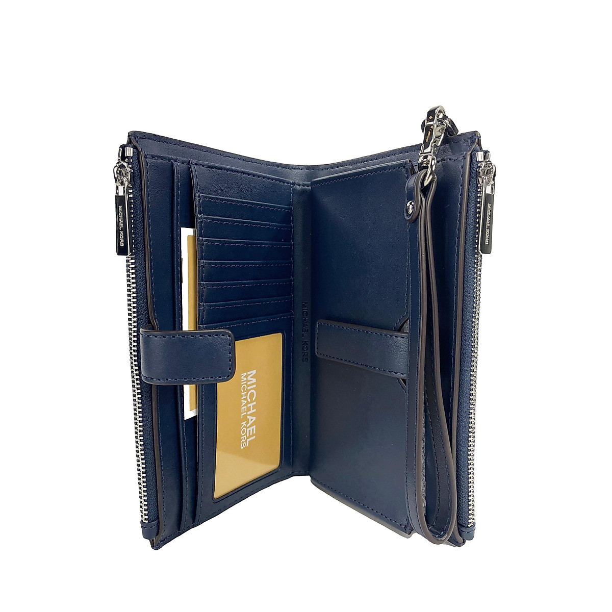 Michael Kors Jet Set Travel Large Double Zip Wallet MK Signature Multi Python Design (Navy), 35R4STVW3B