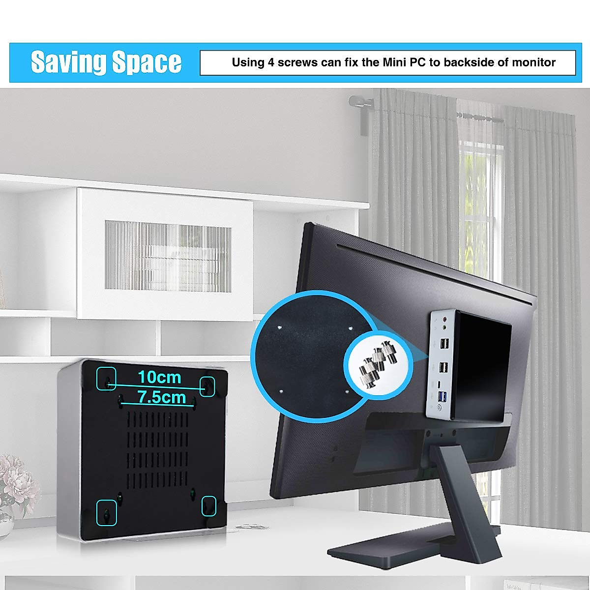 WEIDIAN i7 Mini PC 10th Gen Intel Core i7-10510U, 16GB RAM, 512GB SSD, Windows 11, Dual Display Type-C, Gigabit Ethernet, M.2 SSD, 4K HDMI Output