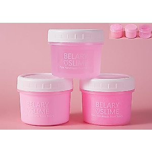 Premade Crystal Slime Pink Peach Jelly Cube Glimmer Crunchy Slime, Pink Clear Slime + Pink Ice Slime + Pink Crunchy Slime, Super Soft Non Sticky, Party Favors Slime Kit for Girls 10-12