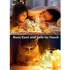 Brightown 12 Pack Led Fairy Lights Battery Operated String Lights Waterproof Silver Wire 7 Feet 20 Led Firefly Starry Moon Lights for DIY Wedding Party Bedroom Patio Christmas (12 Pack, Warm White)