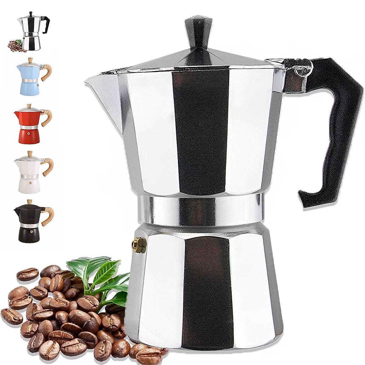 DITOSH 2 Cup Aluminum Espresso Stovetop Coffeemaker Percolator Italian Coffee Maker Moka Express Classic Cafe Maker for Italian and Cuban Café Brewing Greca Coffee Maker 100ml 3.3oz