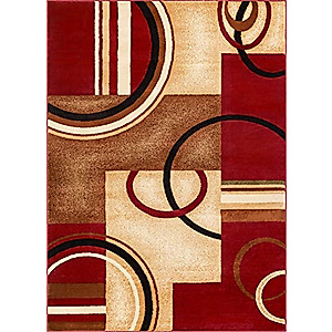 Well Woven Barclay Arcs & Shapes Red Modern Geometric Area Rug 5'3" X 7'3"