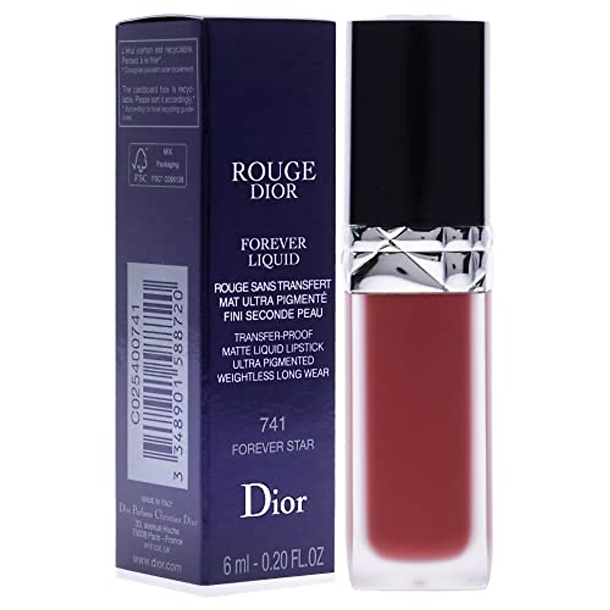 Dior Christian Rouge Forever Liquid Matte - 741 Forever Star Lipstick Women 0.2 oz