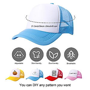 Ankmogela 10 Pack of Blank Trucker Hat Mesh Cap Men and Women Baseball Cap DIY Graffiti Hot Stamping Duck Tongue Cap Royal Blue White