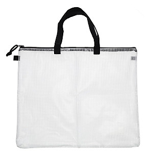 Pro Art Mesh Vinyl Zipper Bag, 15-inch x 18-inch Handle, Translucent