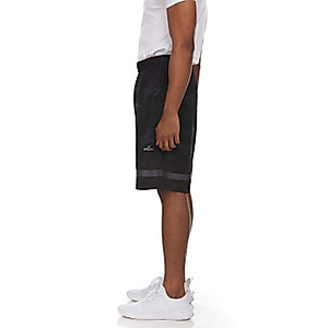 Spalding Mens Max Performance Basketball Short with 10" Inseam, Graphite/Black, S