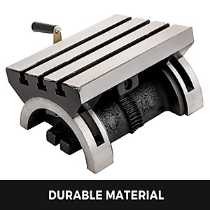 BestEquip Tilting Milling Table 7x5inch Tilting Angle Milling Machine 0-90°Adjustable Swivel Angle Plate with 3 T-slots and an Adjustable Crank Handle Heavy Duty Tilting Milling Machine for Grinding