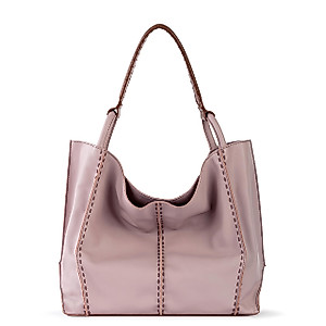 The Sak Los Feliz Large Tote Bag in Leather, Lined Purse with Single Shoulder Strap, Rosewood