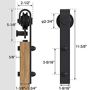 WINSOON 18FT Sliding Barn Wood Door Hardware Cabinet Closet Kit with 2PCS 12 Inch Sliding Barn Door Handles Black Hardware with Pull and Flush Barn Door Handle Set