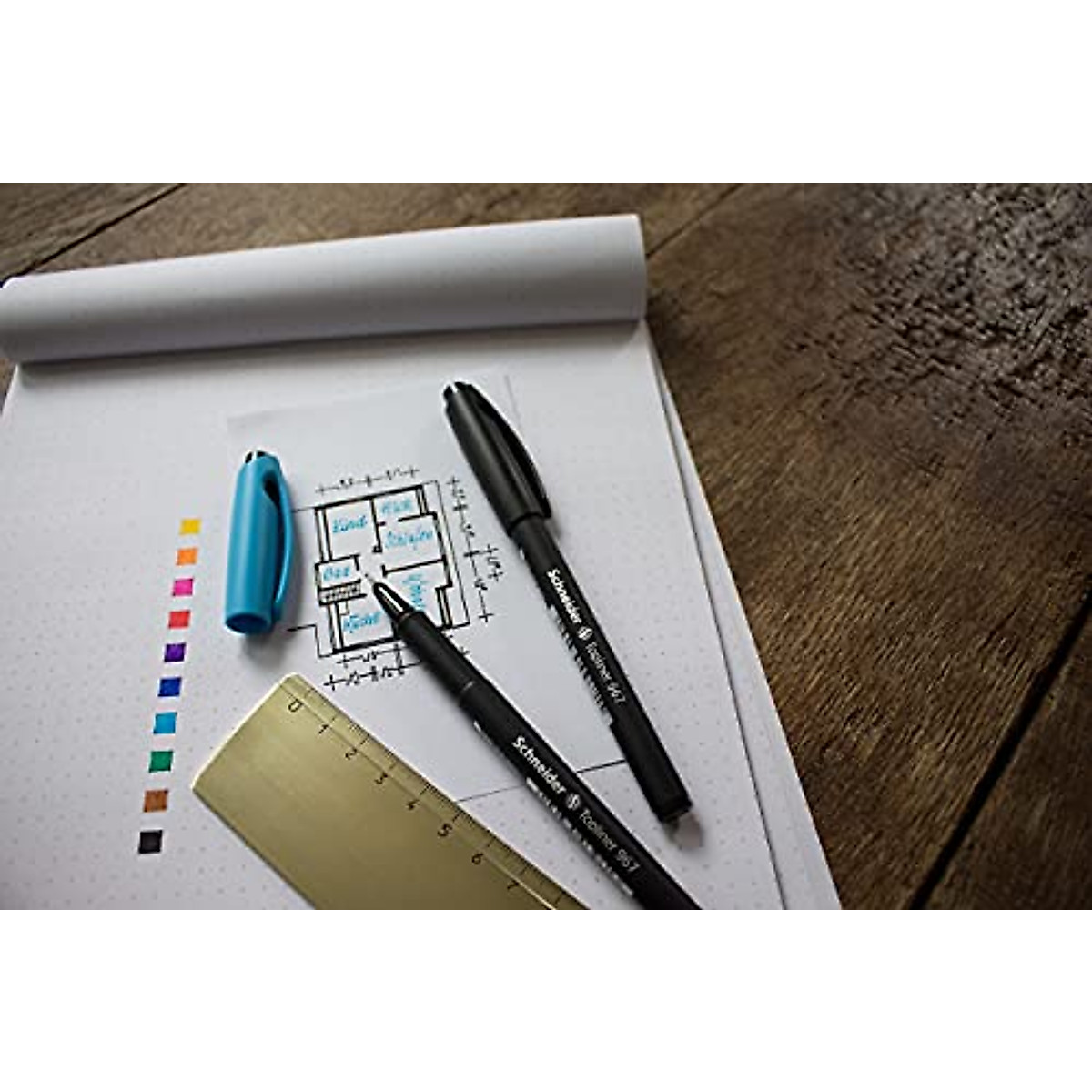 Schneider Topliner 967 Fineliner 0.4mm, Box of 10, Black (9671)