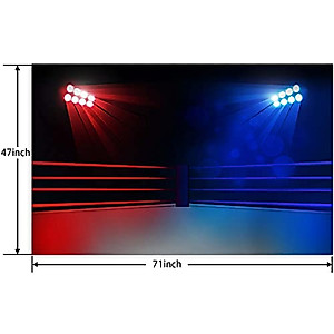 Lighting Boxing Arena Banner Backdrop Background Photo Booth Props Boxing Ring Boxing Match Stadium Sports Wrestling Theme Decor for Boxing Fan Boy Man 1st Birthday Party Favors Supplies Decorations