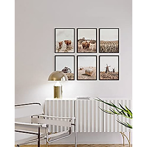 HAUS AND HUES Highland Cow Art and Farmhouse Wall Decor Cow Wall Art and Farmhouse Prints Unframed, Cow Painting, Cow Prints Wall Art, Farm Pictures Wall Decor, Cow Wall Décor