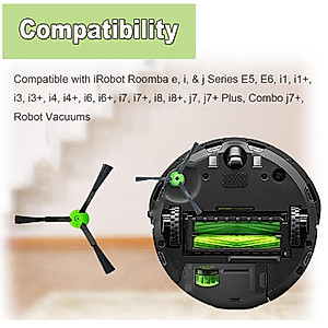 Dhoua 10 Packs Replacement Side Brushes Compatible with iRobot Roomba e, i, & j Series E5, E6, i1, i1+, i3, i3+, i4, i4+, i6, i6+, i7, i7+, i8, i8+, j7, j7+ Plus, Combo j7+，Robot Vacuums