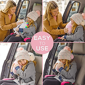 XDEMODA Seatbelt Pillow for Kids Travel - Dinosaur Seat Belt Cover & Cushion Pillow. Child Car Stuffed Plush Animal Travel Pillow. Safety Belt