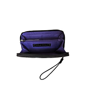 Rock Rebel Studded Bats Zip Around Wallet Black