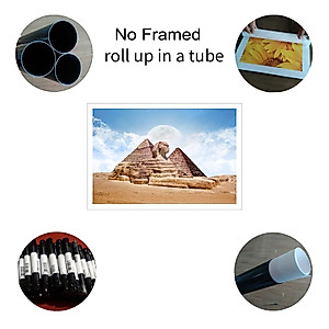 Bdzxfqwe Canvas Wall Art Egyptian Pyramid Stone Figure Prints Posters Pictures Printing Office Living Room Bedroom Decor Unframed18 x12