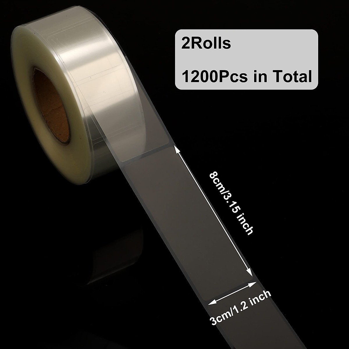 1200 PCS Clear Label Protector Self-adhesive Waterproof Label Stickers Rectangle Label Protector Shields Transparent Envelope Seal Stickers 3.1 x 1.2 Inches