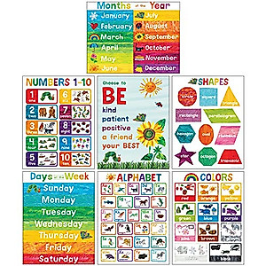 Carson Dellosa Education The World of Eric Carle Early Learning Classroom Posters, 7 Pieces