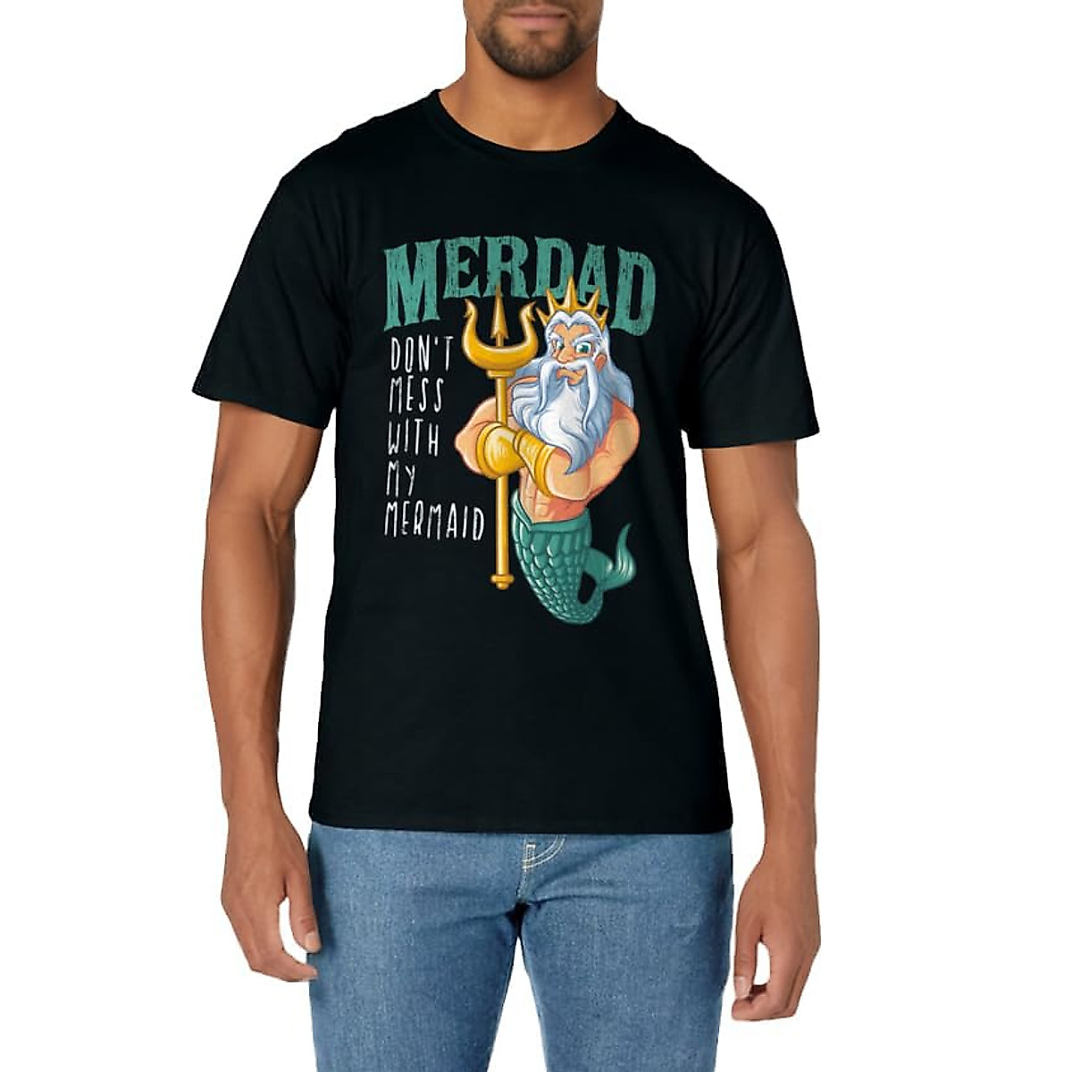 Funny Merdad Mermaid Dad Merman Security Birthday Men Gifts T-Shirt