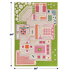 IVI Playhouse Green 3D Play Mat, Non-Toxic, Stain Resistant, Educational Montessori Activity Toys for Kids, Medium, 59" L x 39" W