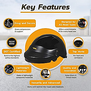 AMPED Off-Road DOT Certified UTV Open Face Helmet - Lightweight Composite Open Face Helmet for Off-Road Adventures (X-Large)