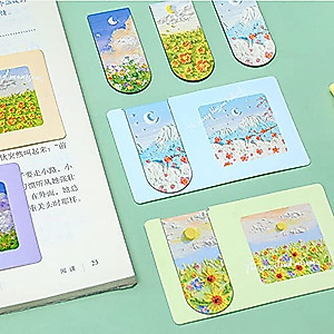1PC Magnetic Bookmarks for Books, 2 Sides Printed Magnet Page Markers Magnetic Page Clips Small Bookmark for Book Lovers Tudents, Teachers(A)