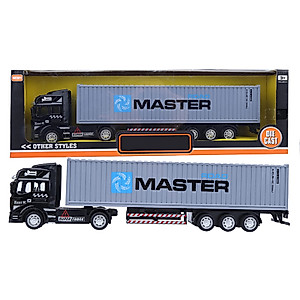 Container Truck Model, 1: 48 Alloy Toy Highly Simulation Children Car Toys Vehicle(Grey)
