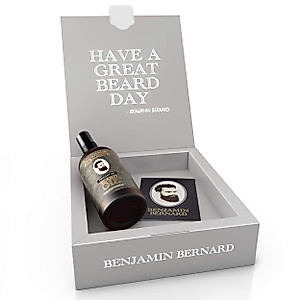 Premium Beard Oil by Benjamin Bernard - Male Grooming Blend with Essential Oils, Vitamin E - Natural Hydrating Treatment - Facial Hair Shaping Serum Softener for Men - Tobacco Vanille - 3.38 fl.oz