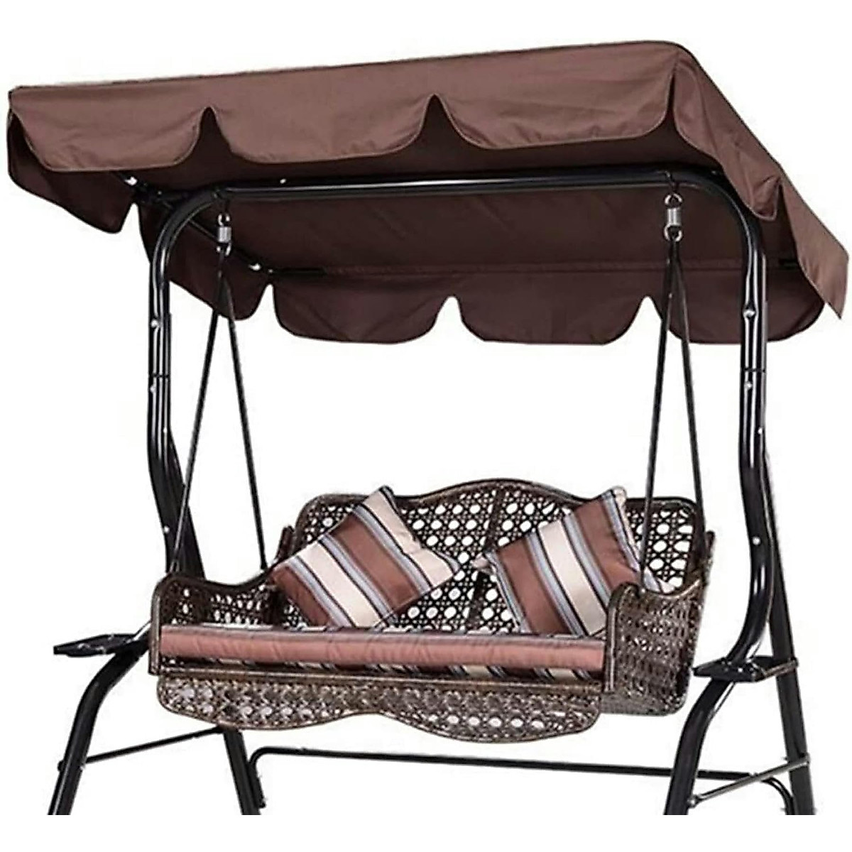 Universal Garden Swing Seat Canopy Replacement, 2 3 Seater Swing Chair Cover Set, Waterproof Anti-UV Heavy Duty Hammock Top Cover for Garden (Color : Red, Size : 142x120x18cm)-