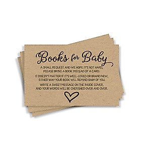 All Ewired Up 50 Gender Neutral Kraft Baby Shower Book Insert Request Cards (50-Cards)