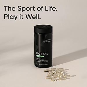 Sports Research Keto MCT Oil Pills from Coconut Oil | Keto Fuel for The Brain & Body - Non-GMO Verified, Soy & Gluten Free Liquid Softgels (240 Count)