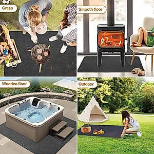 8.2 x 7 FT Outdoor Storage Shed Floor Mat - Waterproof and Dustproof Carport Mat Non-Slip Patio Furniture Mat - Enhances Floor Protection, Soft Material, Easy to Clean, Durable, Black