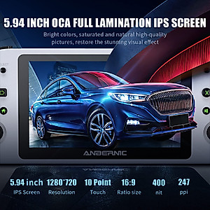 Daxceirry WIN600 Video Handheld PC Game Console Win 10 Edition 8G DDR4 with 256G M.2 SSD, Support Steam OS with AMD Athlon Silver 3050e 5.94in OCA Full Lamination IPS Screen