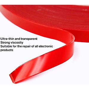 TPhaelay Double-Sided 2mm / 3mm x 25M Acrylic Adhesive Mobile Phone Repair Tape LCD Touch Screen Repair Tape, Super Sticky Transparent Repair Tape for Mobile Phone, iPad, Tablets, Laptops, Camera