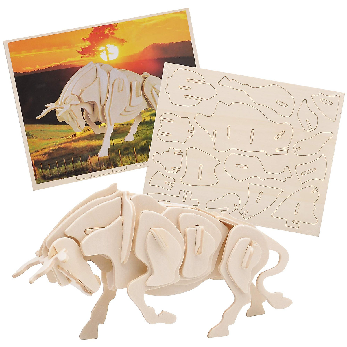 JOYIN 8 Pcs DIY Kids 3D Wooden Puzzles, Animals Brain Teaser Puzzles, Kids Arts and Crafts, Indoor Activity, Non-Toxic Plywood with Grooved Edges, Christmas Fun Gifts Classroom Prize