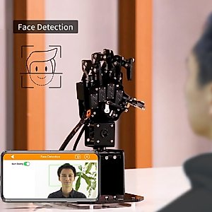 HIWONDER uHandPi Raspberry Pi Robotic Hand AI Vision Bionic Mechanical Hand with Python Programming Powered by Raspberry Pi 4B 4GB (Left Hand)