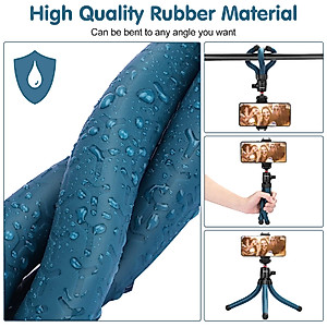 Phone Camera Mini Flexible Tripod Phone Holder, Cold Shoe Mount, Universal Compatible with iPhone 15/14/13/12 /12Pro 11 and Gopro Hero 12/11/10 Action Camera,Camera Light and so on