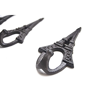 2 Pack Metal Double Hook Cast Iron Bar Decoration Retro Creative Wall Hanging (Eiffel Tower, 8.5×18×3.5cm)