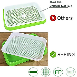 SHEING Seed Sprouter Germination Tray 5 Pack, BPA Free Nursery Healthy Wheatgrass Seeds Grower & Storage Trays for Garden Home Office