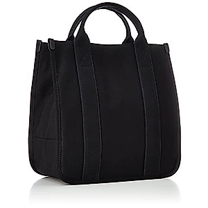 Kangol Tote Bag, Thick Cotton Canvas, 2-Way, Shoulder Bag, Mother's Bag, Square Shape, L, Black