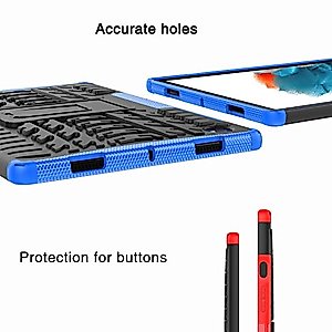 Tablet PC Case Tablet Cover Compatible with Samsung Galaxy TAB A8 10.5 X200 / X205(2021) Tire Texture Shockproof TPU+PC Protective Case with Folding Handle Stand Protective Cover (Color : Orange)