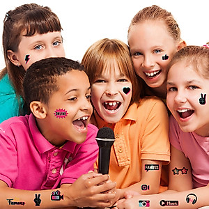 Maitys 288 Pcs Music Temporary Tattoos Stickers, Mixed Style Hand Wrist Body Art for Kids Disco Music Tattoo Stickers for Children Music Theme Party Supplies Decorations Boys Girls Birthday Gifts