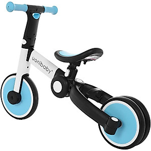 Micozy 5 in 1 Kids Tricycles for 1-3 Years Old Kids Trike 3 Wheel Toddler Bike Boys Girls Trikes for Toddler Tricycles Baby Bike Trike 3 Wheel Convert 2 Wheel Toddler Bike with Pushers,Blue